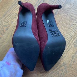Forever 21 | Shoes | F2 Burgundy Heels With Ankle Strap | Poshmark